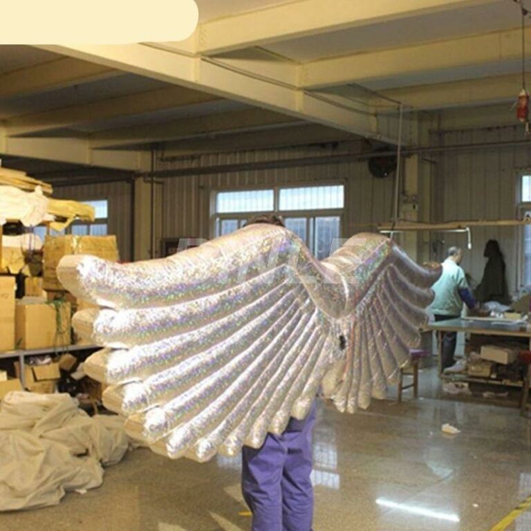 3m Large Silver Inflatable Angel Wings Costume Battery Operated For ...