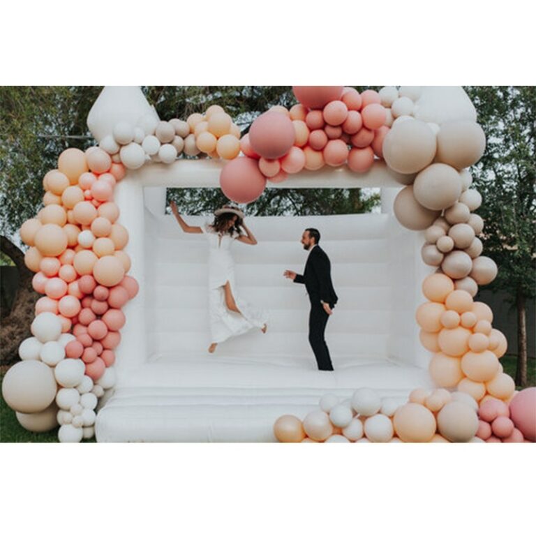 White Wedding Inflatable Bouncer Castle Outdoor Party Jumper House ...