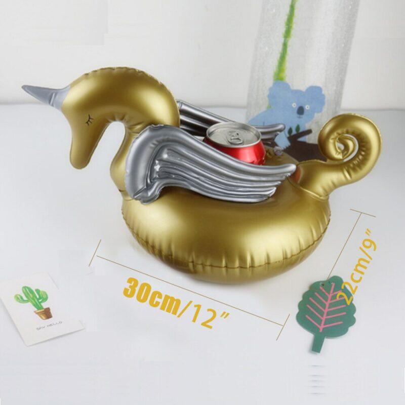 12pack Gold Unicorn Inflatable Pool Drink Floats Pegasus Cup Holders ...