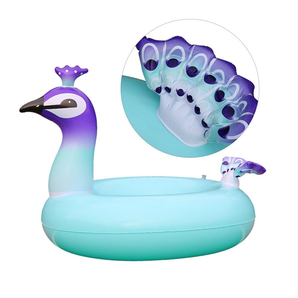 Kids Peacock Inflatable Pool Float 120cm Giant Swim Ring Water Toy ...