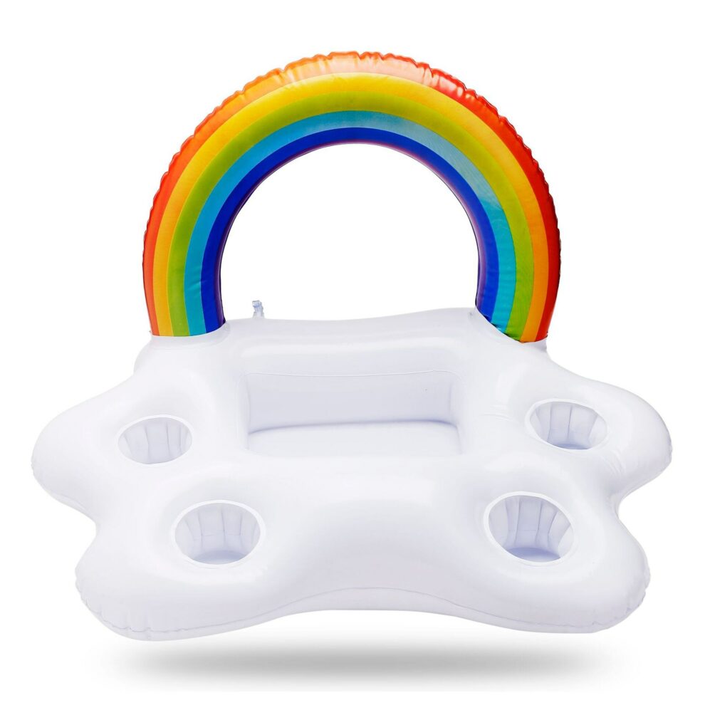 Rainbow Cloud Inflatable Pool Float With Drink Holder Party Ice Bar ... Rainbow Cloud Inflatable Pool Float With Drink Holder Party Ice Bar ...
