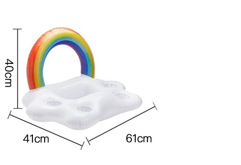 Rainbow Cloud Inflatable Pool Float With Drink Holder Party Ice Bar - WeFlatables.com ...