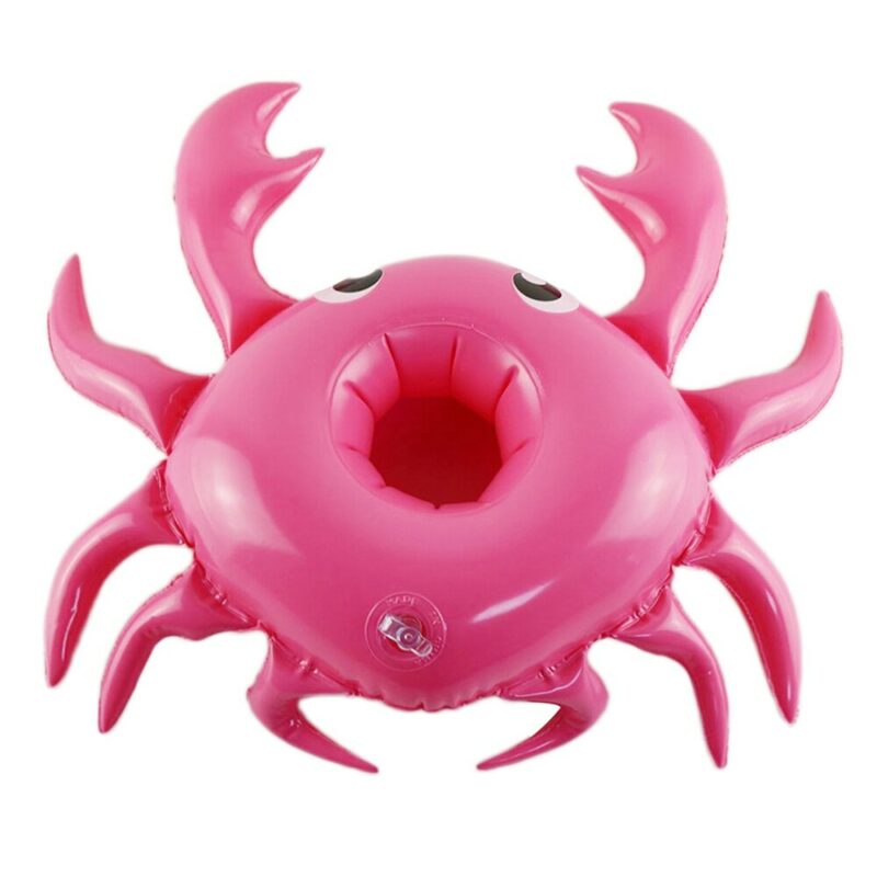 Mini Inflatable Crab Pool Drink Holder Baby Swim Ring Party Beverage ...