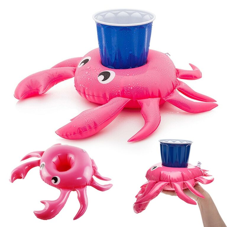 Mini Inflatable Crab Pool Drink Holder Baby Swim Ring Party Beverage ...