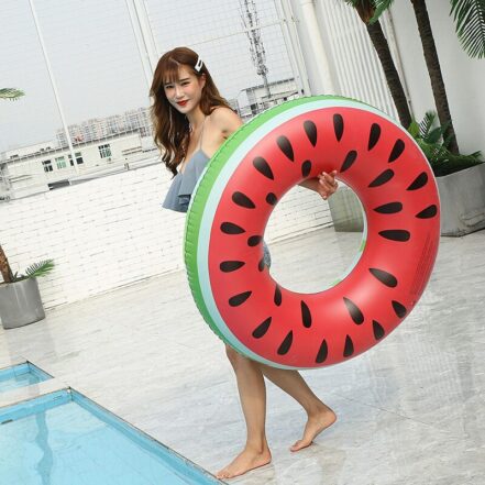 Adult Watermelon Inflatable Swim Ring Pvc Durable Summer Pool Float ...
