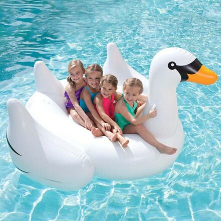 Kids Giant White Swan Inflatable Pool Float Summer Swim Raft Toy ...