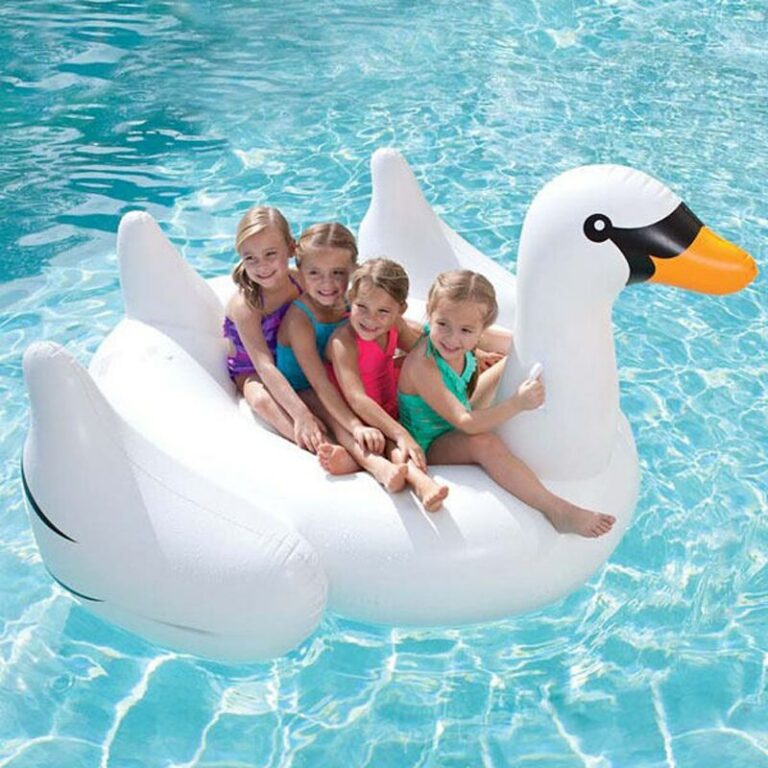 Kids Giant White Swan Inflatable Pool Float Summer Swim Raft Toy ...