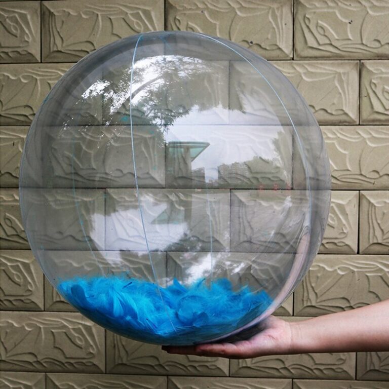 Transparent Pvc Inflatable Beach Ball With Feather Detail For Water ...