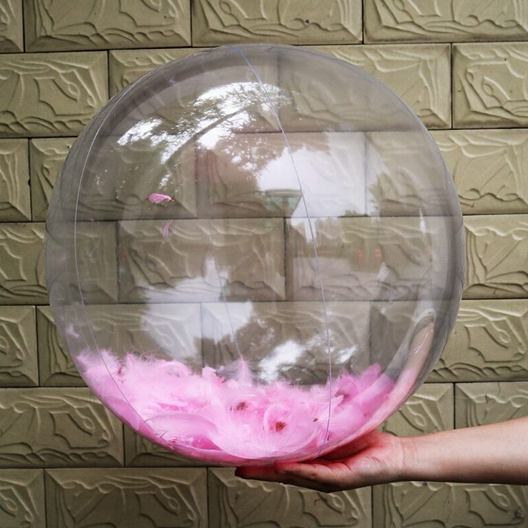 Transparent Pvc Inflatable Beach Ball With Feather Detail For Water ...