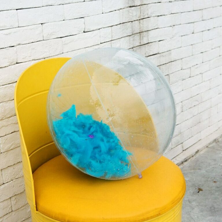 Transparent Pvc Inflatable Beach Ball With Feather Detail For Water ...