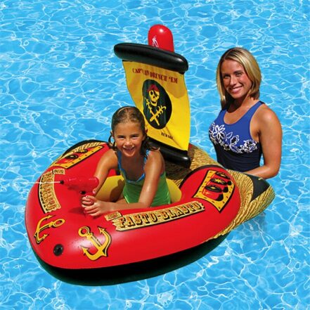 Pirate Ship Inflatable Pool Float With Water For Kids And Adults ...