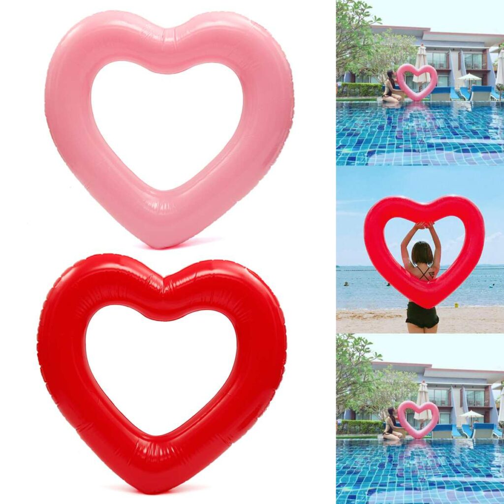 Heartshaped Inflatable Pool Float For Kids Adults Beach Party Swim Ring ...