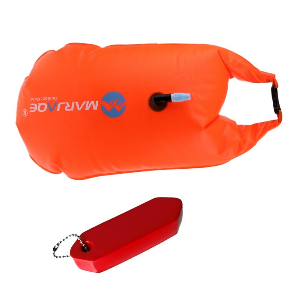 Reflective Open Water Swim Safety Float Inflatable Dry Bag Tow ...