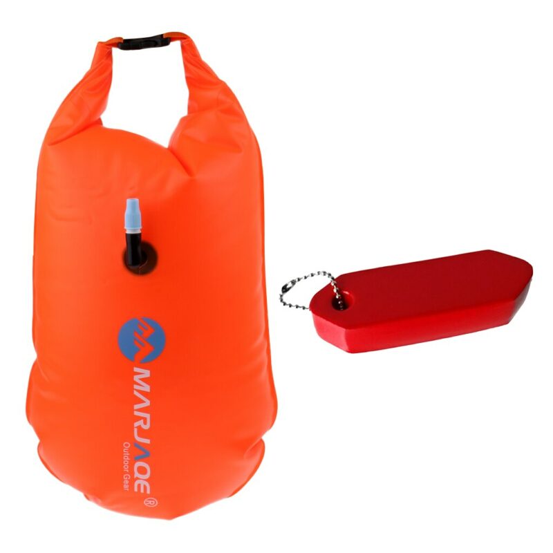 Reflective Open Water Swim Safety Float Inflatable Dry Bag Tow ...