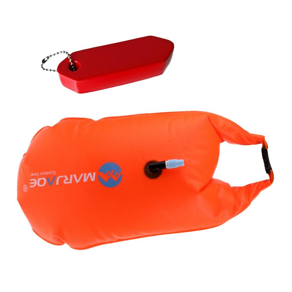 Reflective Open Water Swim Safety Float Inflatable Dry Bag Tow ...