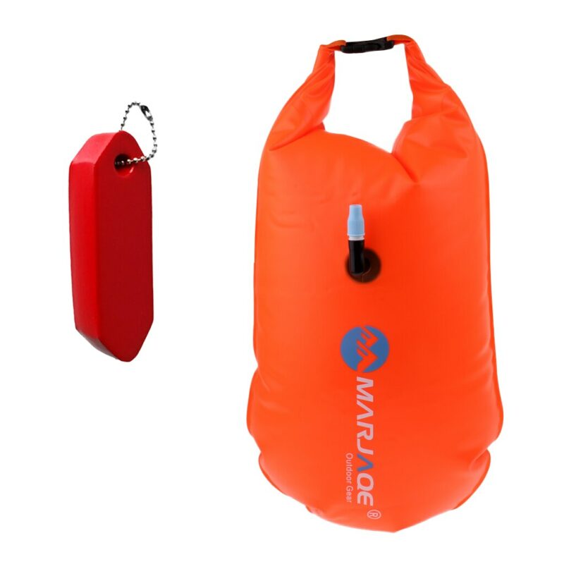 Reflective Open Water Swim Safety Float Inflatable Dry Bag Tow ...