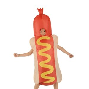 Adult Inflatable Hot Dog Costume Novelty Halloween Party Dressup Outfit ...