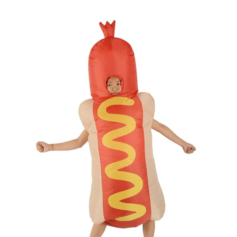 Adult Inflatable Hot Dog Costume Novelty Halloween Party Dressup Outfit ...