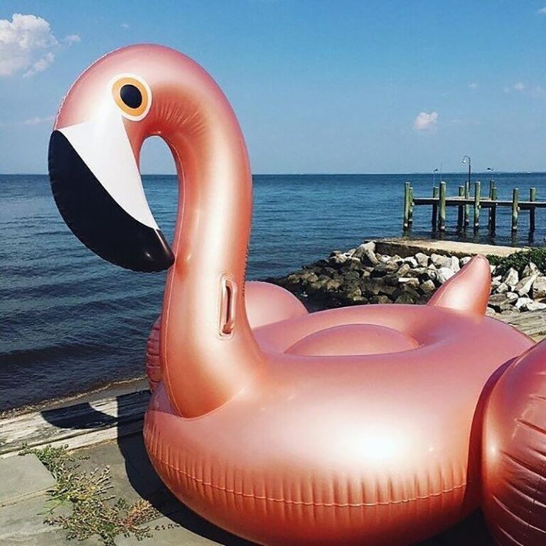 Giant Inflatable Flamingo Pool Float Summer Lounge Raft White Swan ...