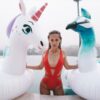Giant 225cm Inflatable Pegasus Unicorn Pool Float Summer Beach Party ...