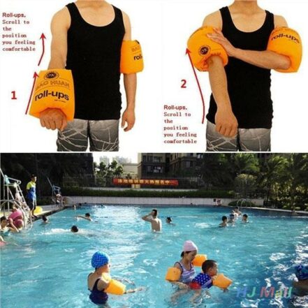 Inflatable Swimming Arm Bands Thickened Floatation Sleeves Pair ...