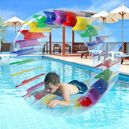 Kids Giant 36inch Inflatable Water Wheel Pool Toy Colorful Roller Float ...