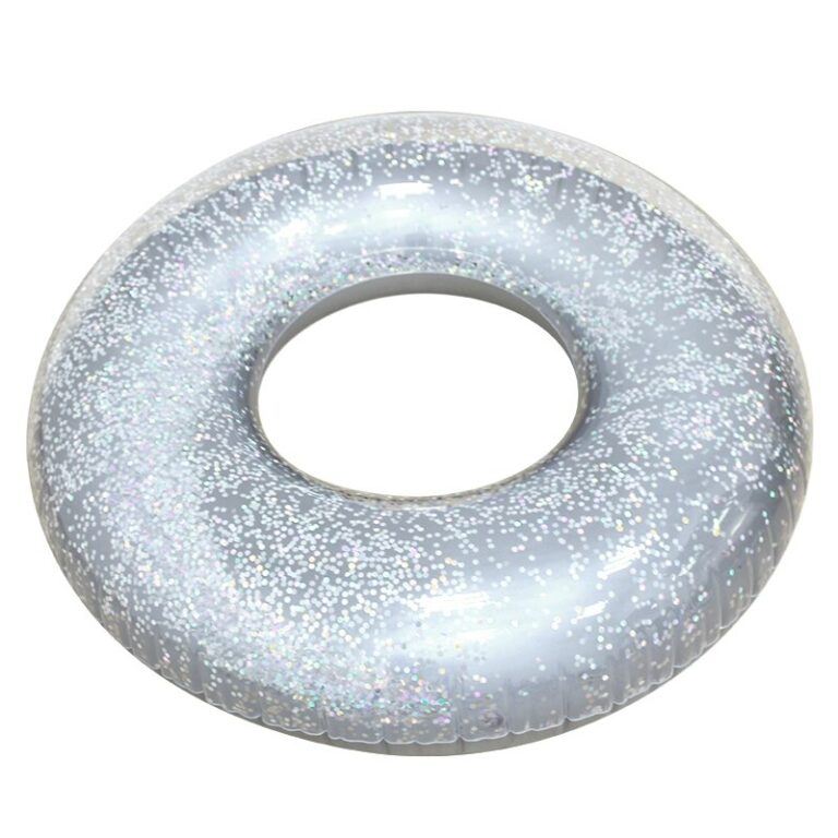 Gold Holographic Glitter Inflatable Swimming Ring For Beach Pool ...