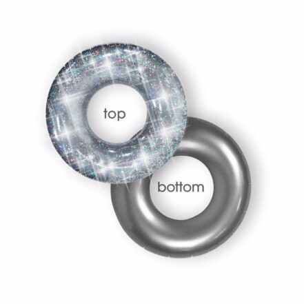 Gold Holographic Glitter Inflatable Swimming Ring For Beach Pool ...