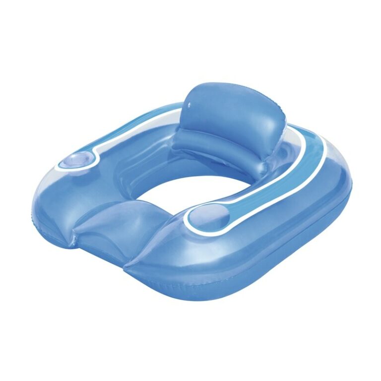Inflatable 40 Pool Float Lounge Chair Water Swim Toy With Air Bed Cup ...