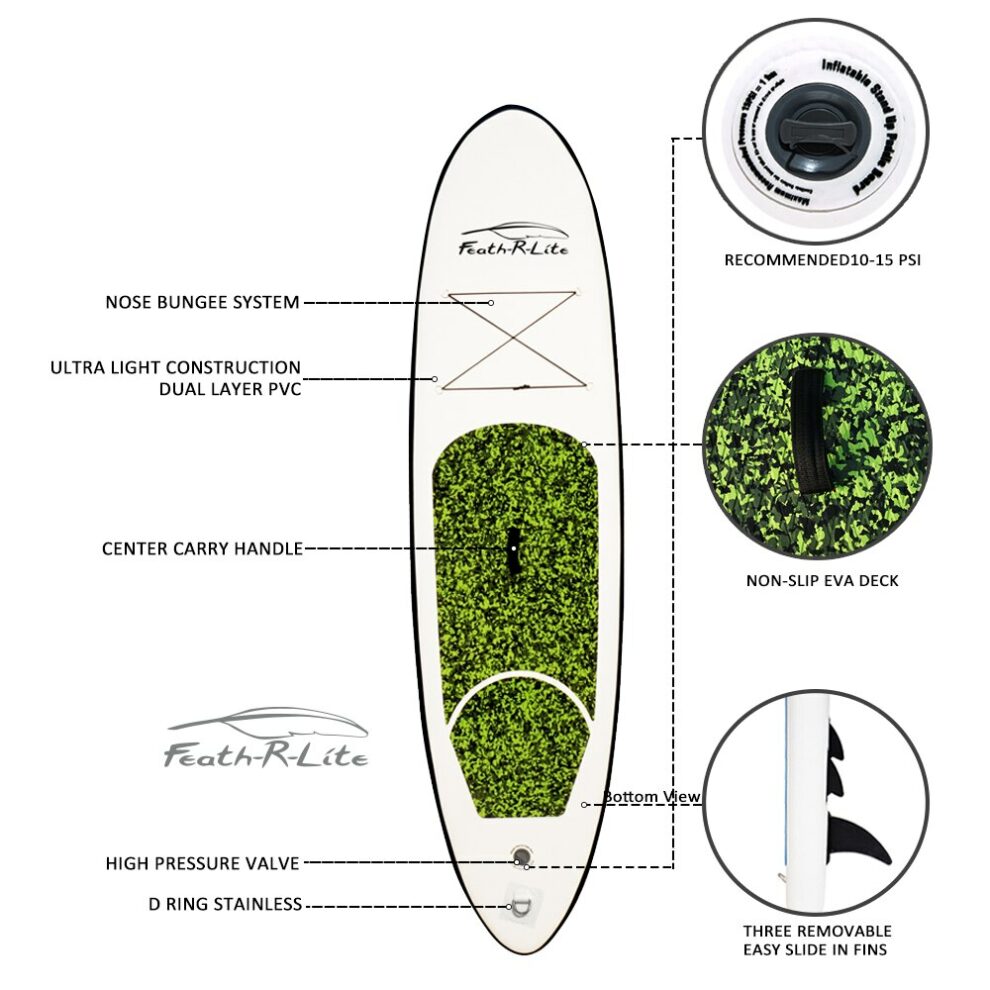 10 Stand Up Paddle Board Sup Kit Inflatable Kayak Surfboard With ...