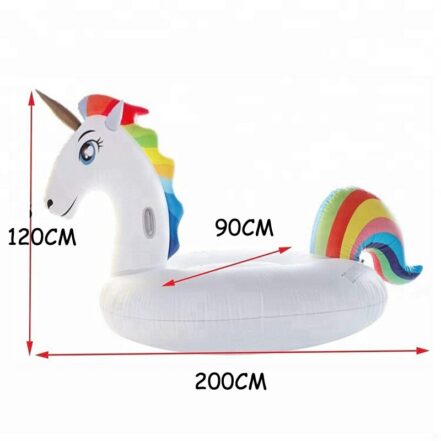 200cm Giant Inflatable Unicorn Pool Float Rainbow Pegasus Swim Ring For ...