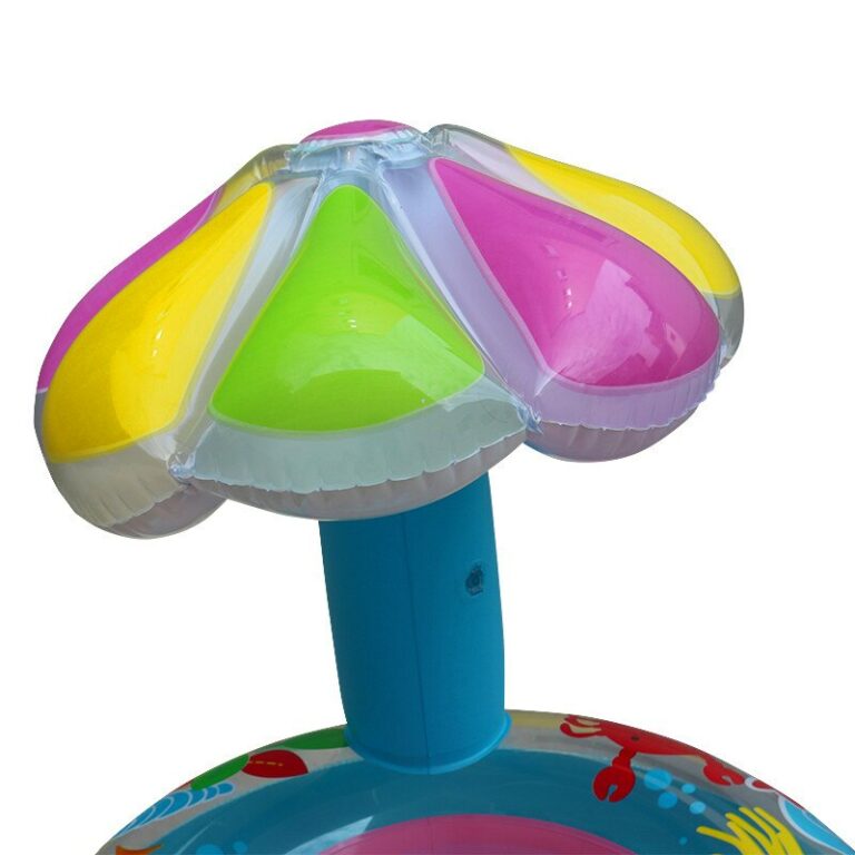 Baby Inflatable Swim Seat Kids Mushroom Ring Pool Float With Umbrella ...