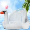 Kids Inflatable Flamingo Swim Float With Sunshade Safe Arm Rings ...