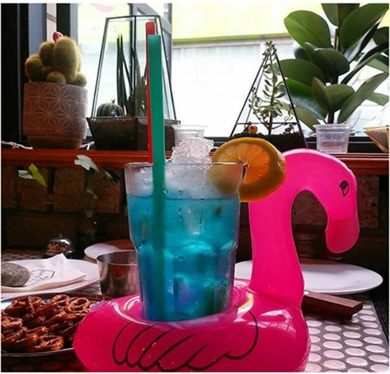 Flamingo Inflatable Cup Holder Air Mattress Pink Pool Bar Float Coaster ...