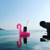 Flamingo Inflatable Cup Holder Air Mattress Pink Pool Bar Float Coaster ...