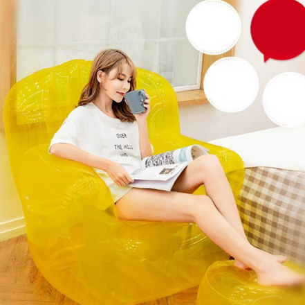 Inflatable Transparent Sofa Single Outdoor Lazy Chair Tatami Bedroom ...