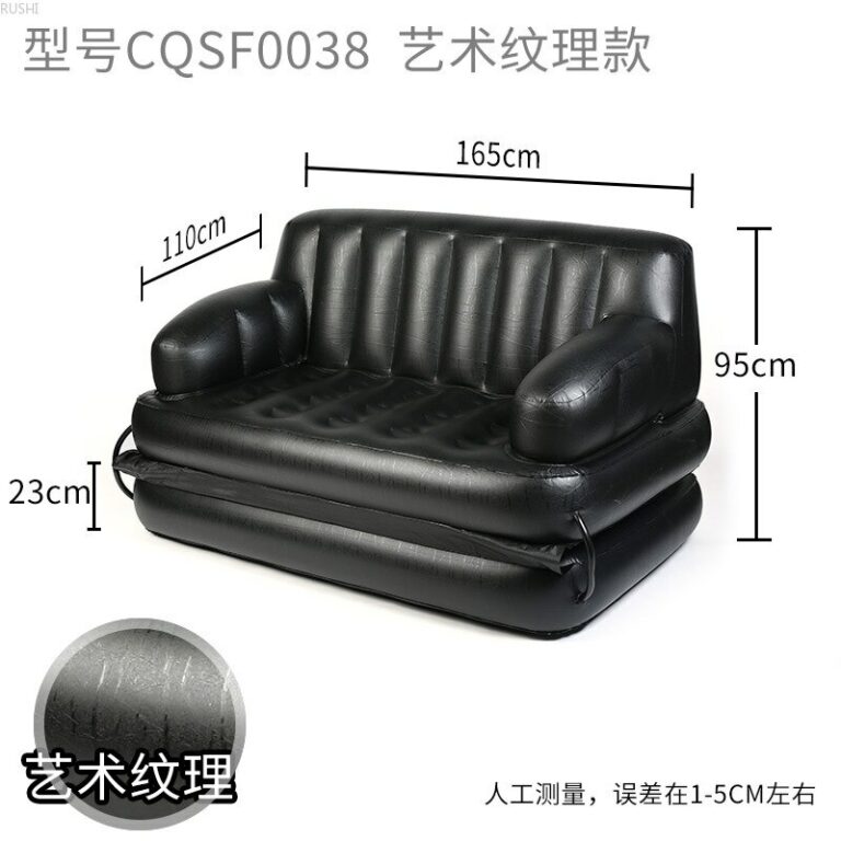 Portable Black Inflatable Sofa Bed With 220v Air Pump For Indooroutdoor ...