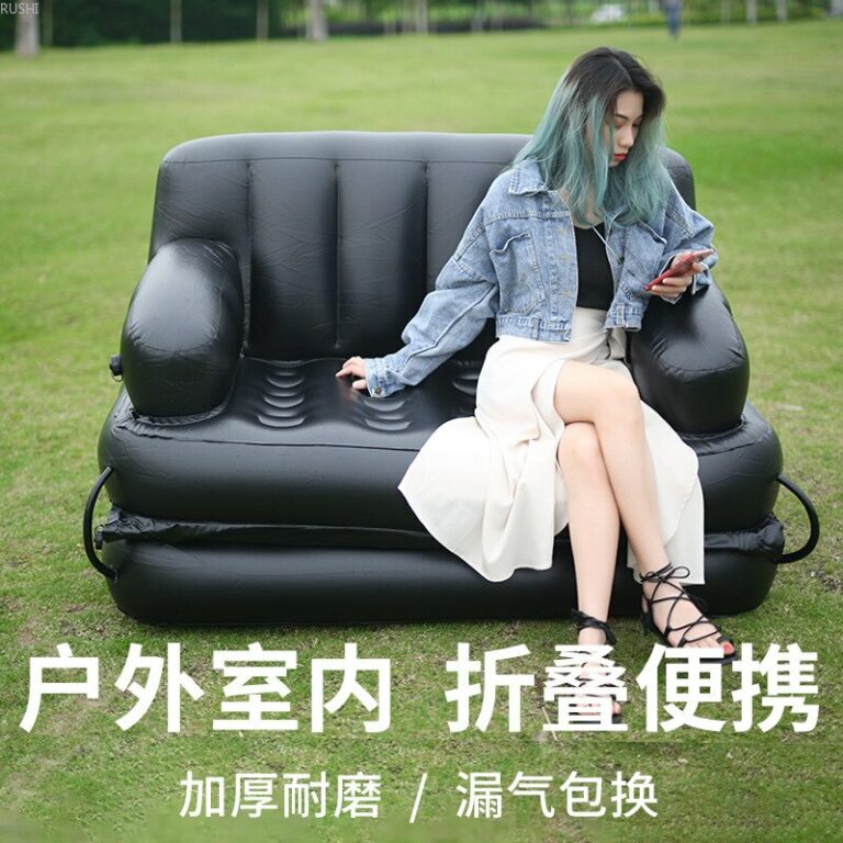 Portable Black Inflatable Sofa Bed With 220v Air Pump For Indooroutdoor ...