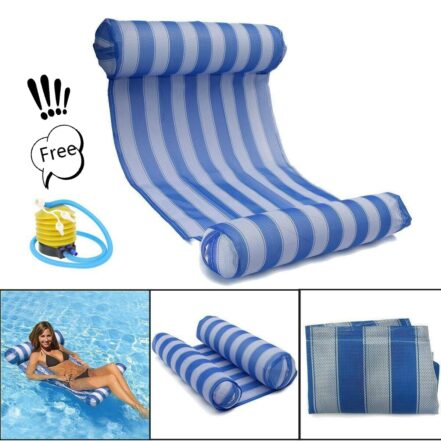 Inflatable Swimming Pool Lounger Floating Beach Hammock With Foot Rest ...