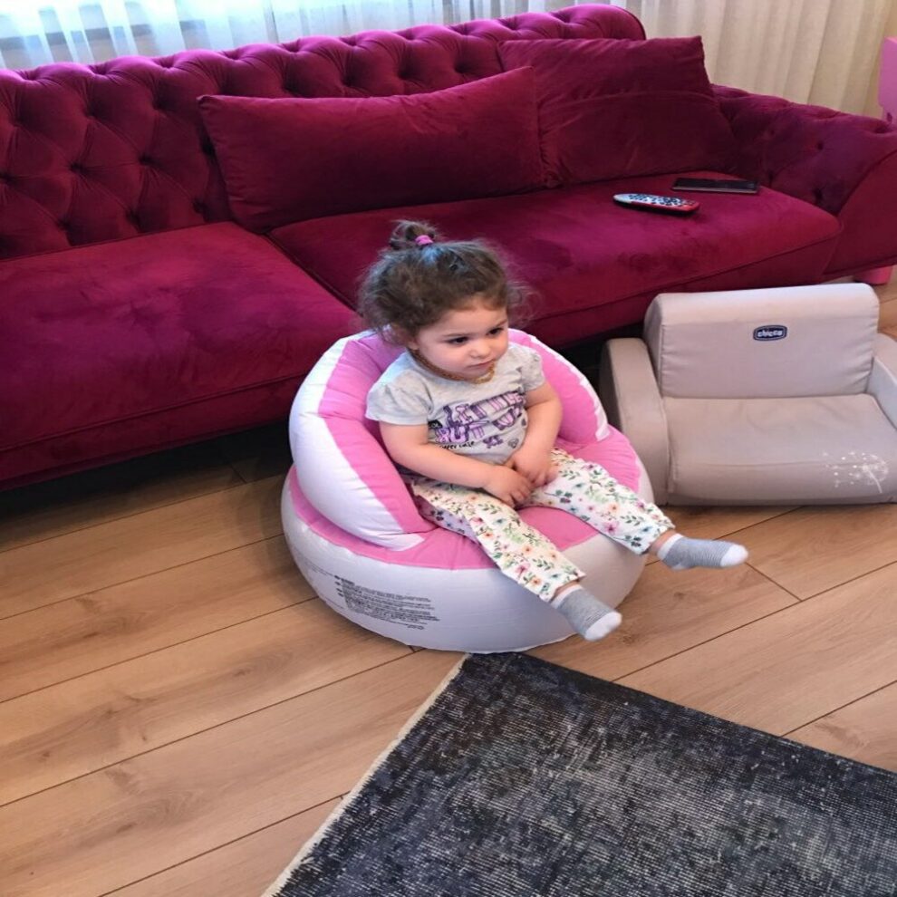 Portable Flocking Inflatable Kids Sofa Foldable Lazy Chair For Bedroom ...