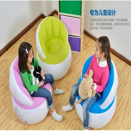 Portable Flocking Inflatable Kids Sofa Foldable Lazy Chair For Bedroom ...