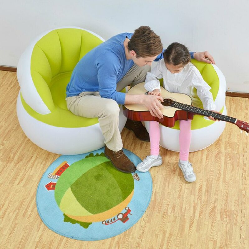 Portable Flocking Inflatable Kids Sofa Foldable Lazy Chair For Bedroom ...