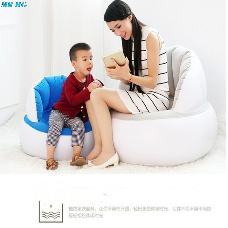 Portable Flocking Inflatable Kids Sofa Foldable Lazy Chair For Bedroom ...