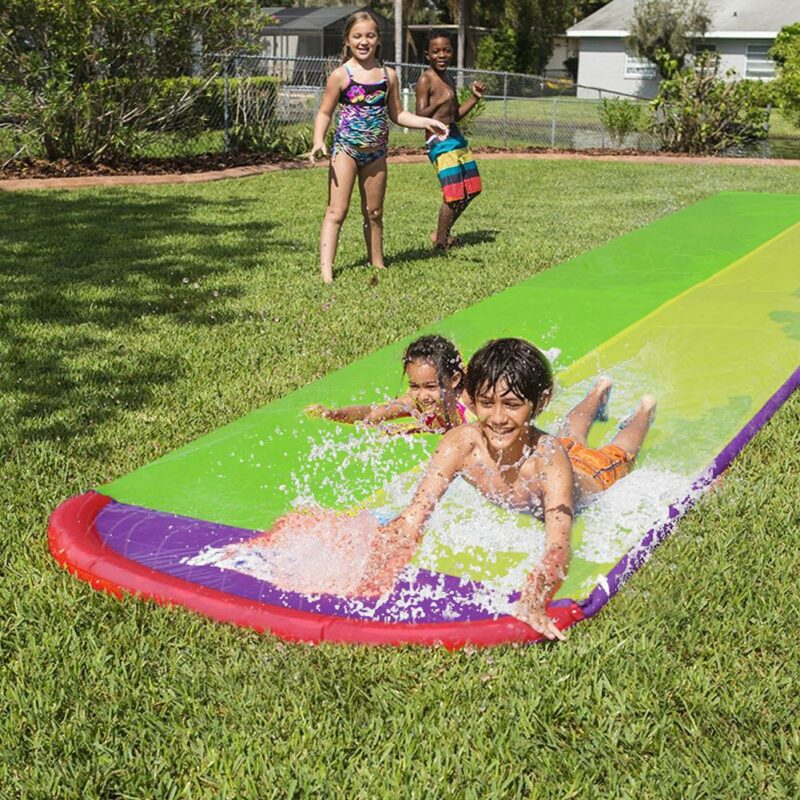Kids Summer Fun 48m Giant Double Water Slide Outdoor Backyard Pool Toy ...