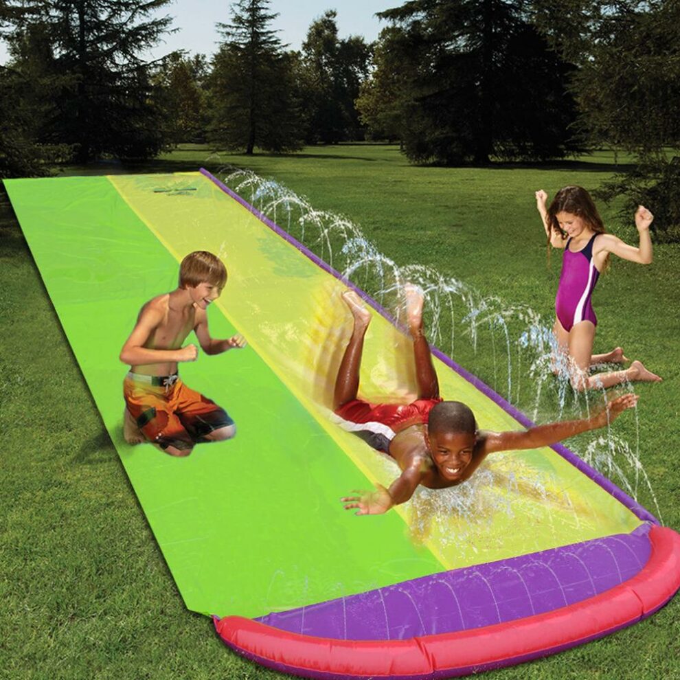 Kids Summer Fun 48m Giant Double Water Slide Outdoor Backyard Pool Toy ...