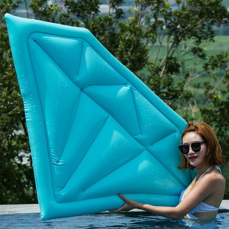 Sky Blue Giant Diamond Inflatable Pool Float 180cm Swim Ring Air ...