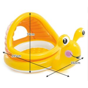 Kids Inflatable Round Swimming Pool With Sun Shade For Ages 36 ...