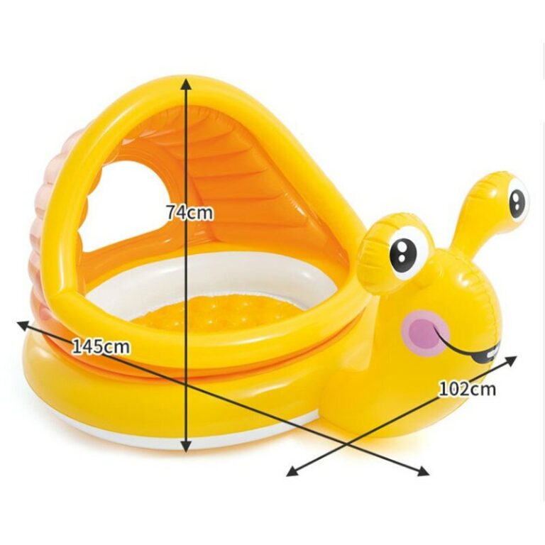 Kids Inflatable Round Swimming Pool With Sun Shade For Ages 36 ...