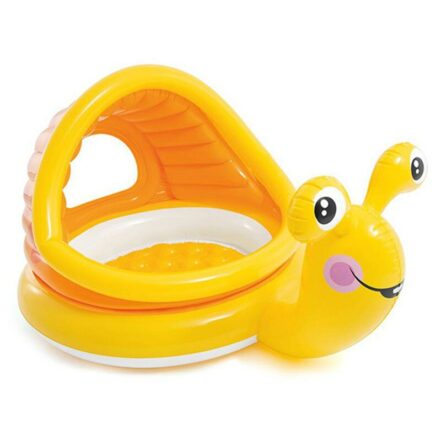 Kids Inflatable Round Swimming Pool With Sun Shade For Ages 36 ...