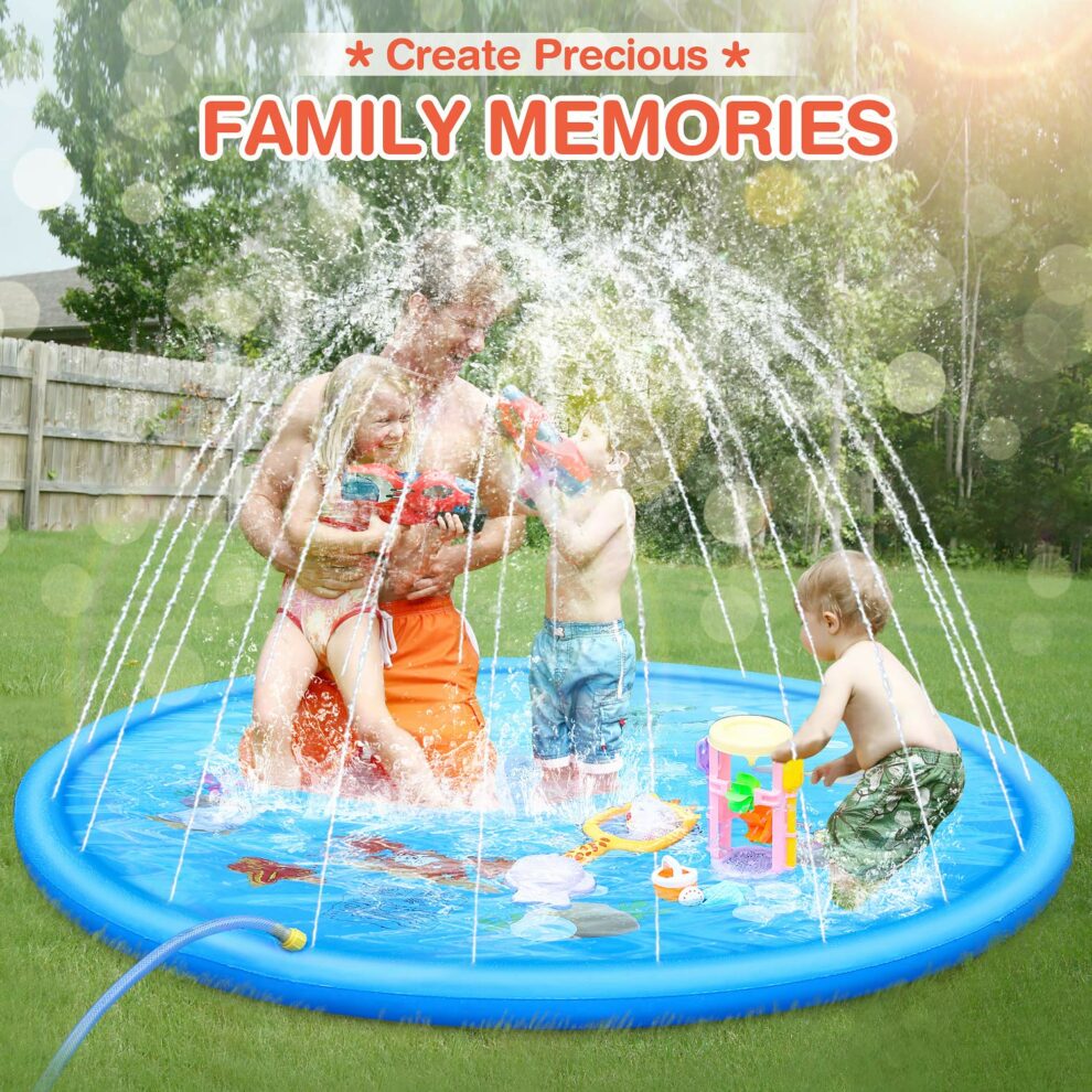 Extra Large Kids Splash Pad Sprinkler Pool For Summer Outdoor Fun ...